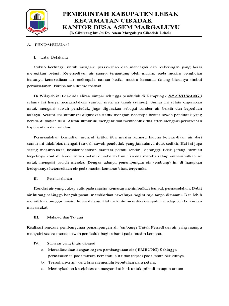 Proposal Embung | PDF