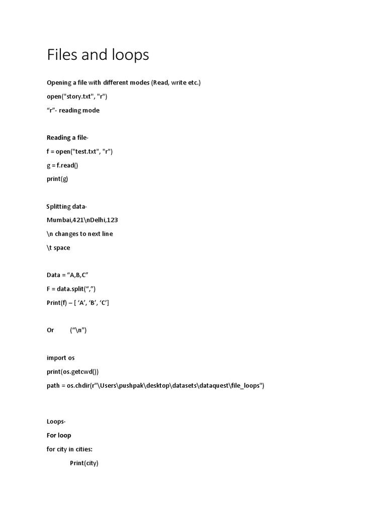 Working with Files, Loops, and Lists of Lists in Python | PDF | System ...
