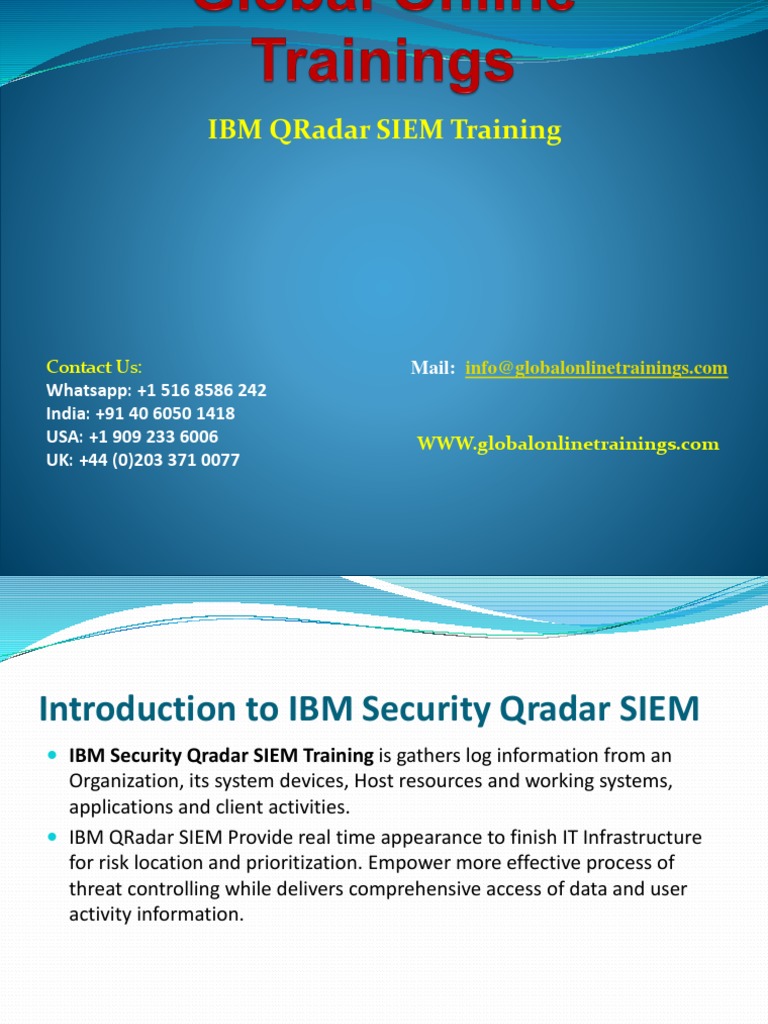 IBM QRadar SIEM Training Overview | PDF | Cloud Computing | Information Age