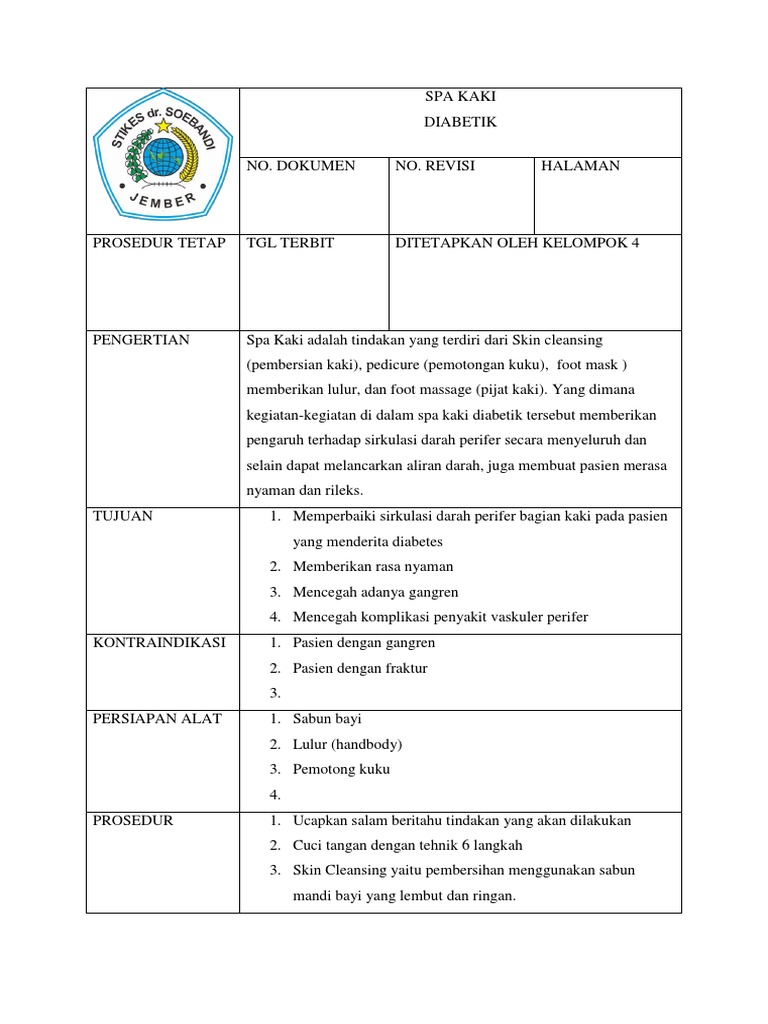Sop Spa Kaki | PDF | Kesehatan Holistik