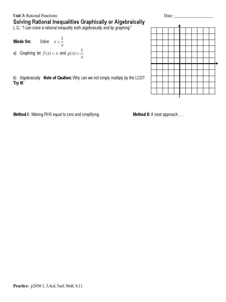 Lesson 6 - Solving Rational Inequalities | PDF