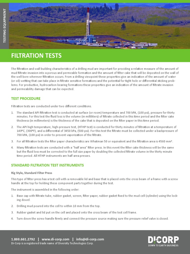 Filtration Tests: Test Procedure | PDF | Filtration | Valve