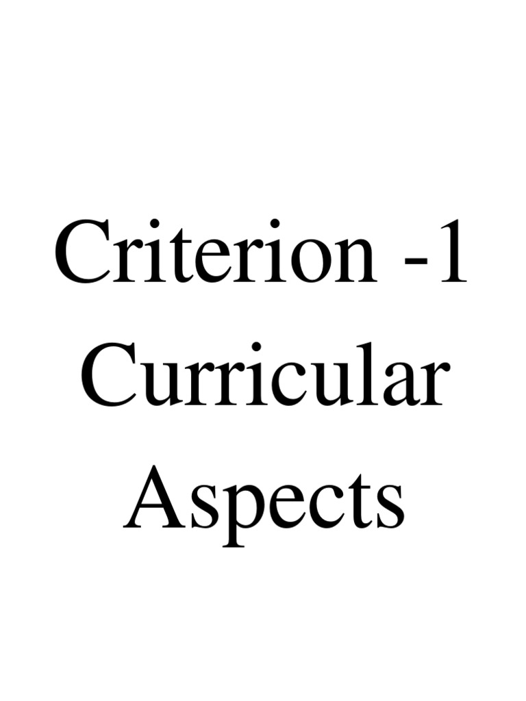 Criterion 1 Curricular Aspects | PDF | Education Theory | Learning