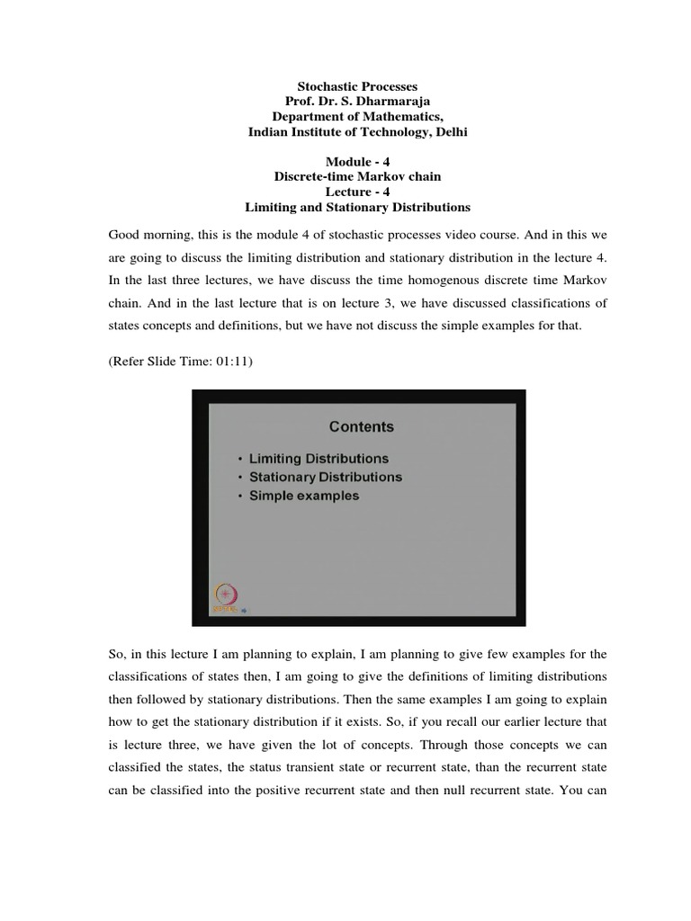 Lec12 PDF | PDF | Markov Chain | Mathematical Objects