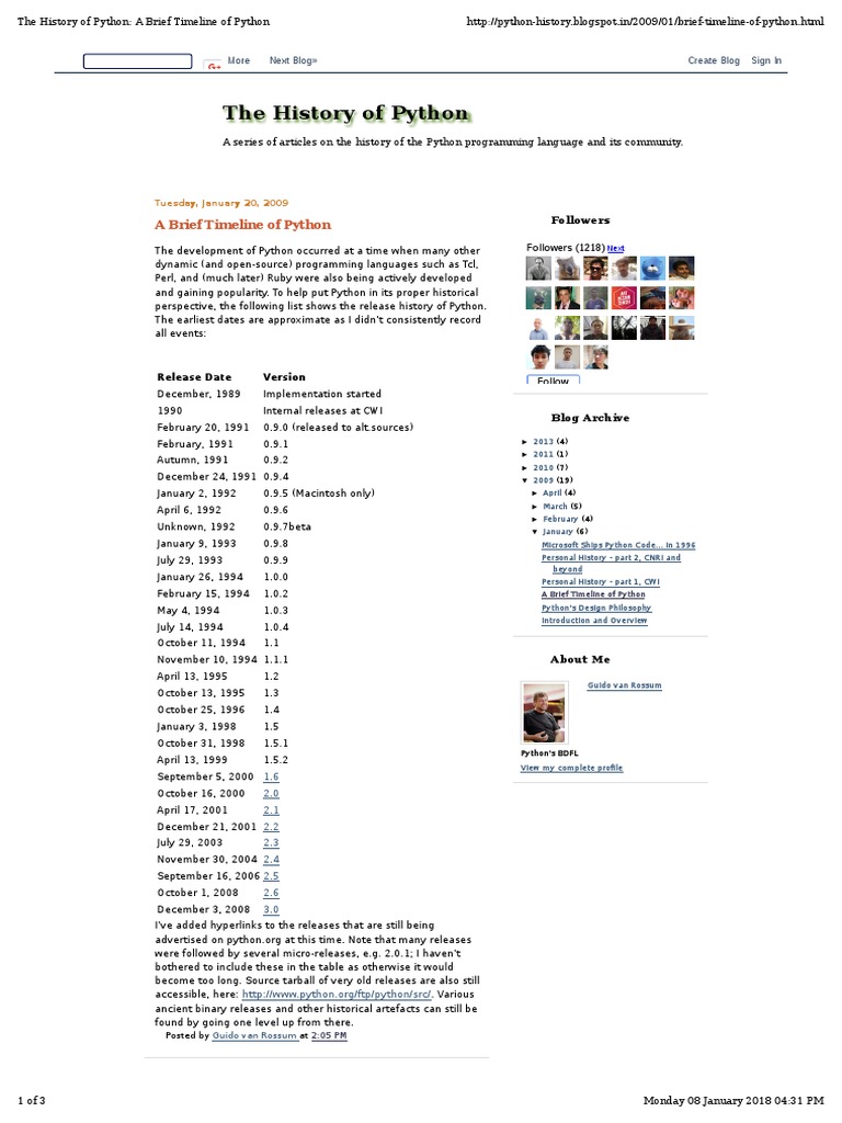 Python History | Download Free PDF | Python (Programming Language ...