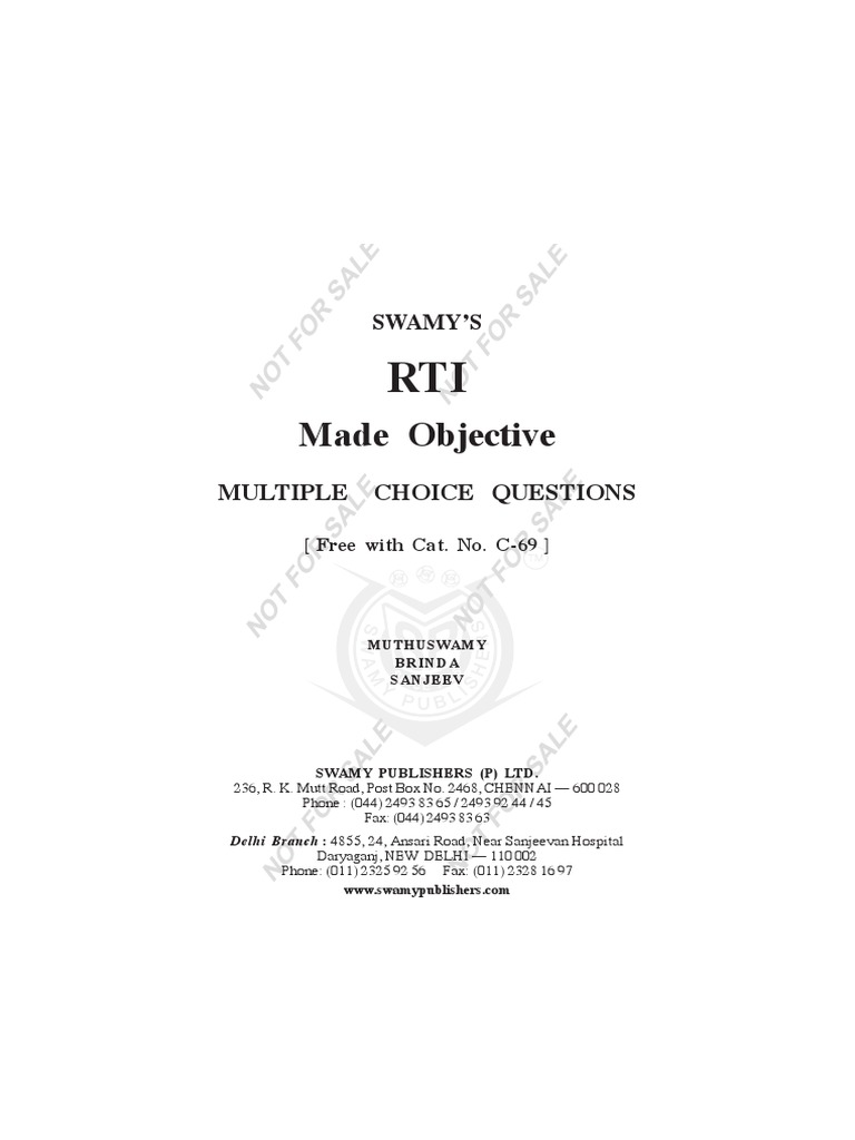 RTI Made Easy | PDF | Government Of India | Payments
