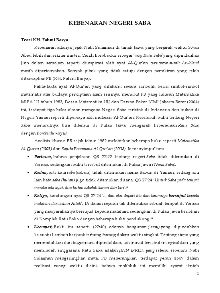 Kebenaran Negeri Saba | PDF | Sejarah