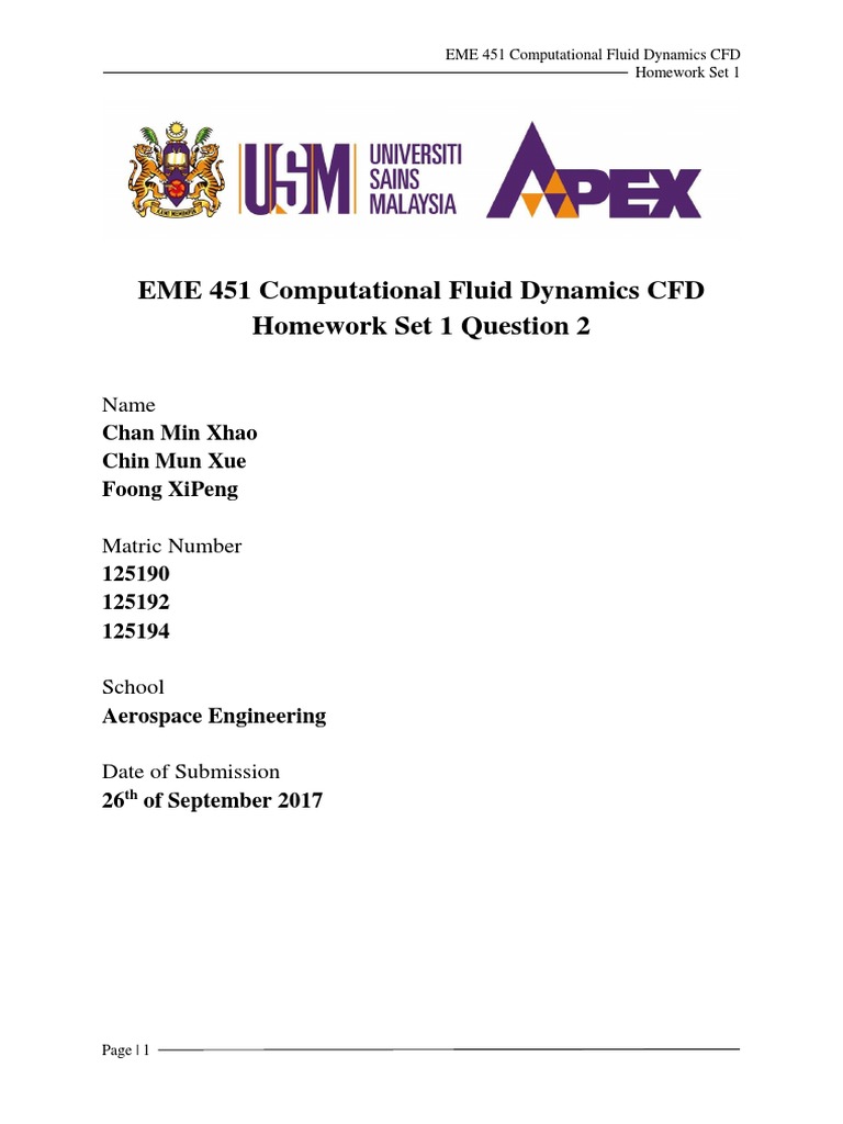 CFD Homework Set 1 Question 2 | PDF | Computational Fluid Dynamics | Ordinary Differential Equation