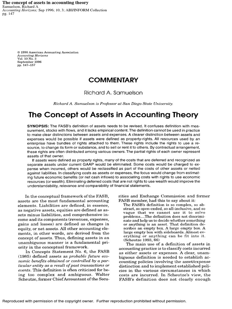 The Concepts of Modern Accounting Theory | PDF