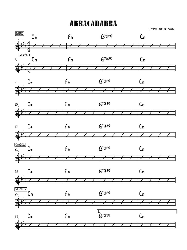Abracadabra - Chords CM - Full Score | PDF | Song Structure | Oral ...