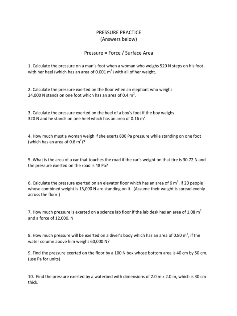 Pressure Practice | PDF