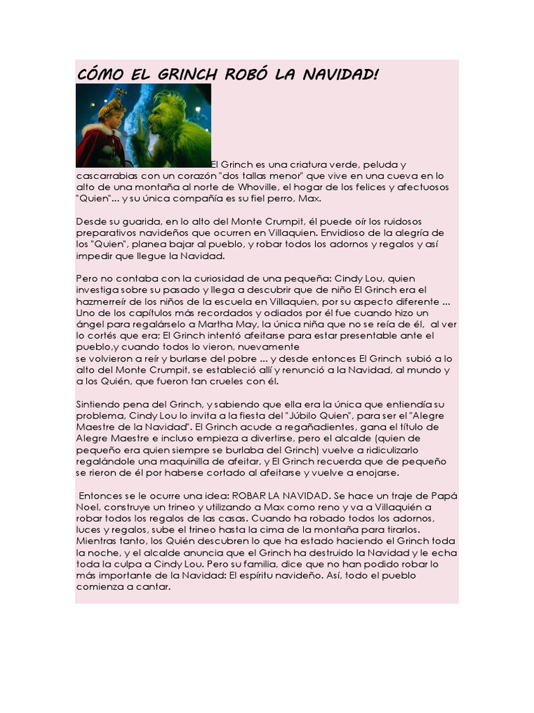 Cómo El Grinch Robó La Navidad | PDF | Navidad | Ocio