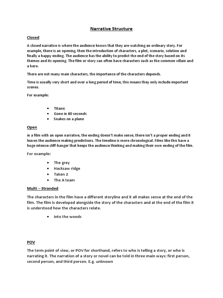 Narrative Structure | PDF | Plot (Narrative) | Narration