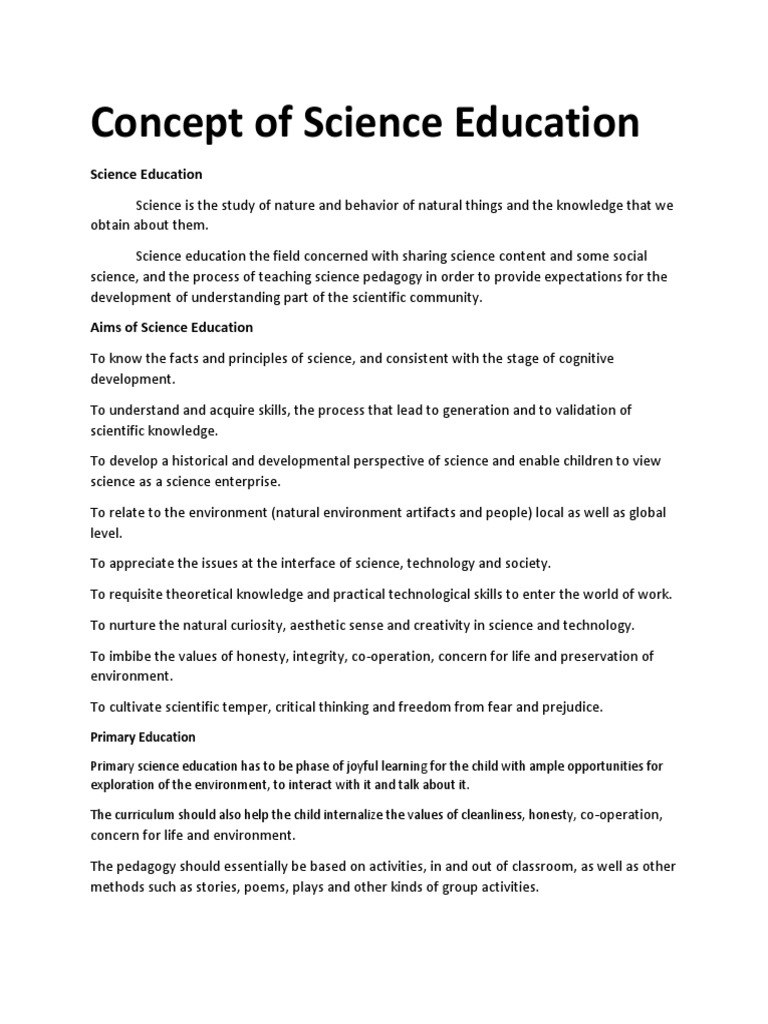 Understanding Science Education Concepts | PDF | Curriculum | Science ...