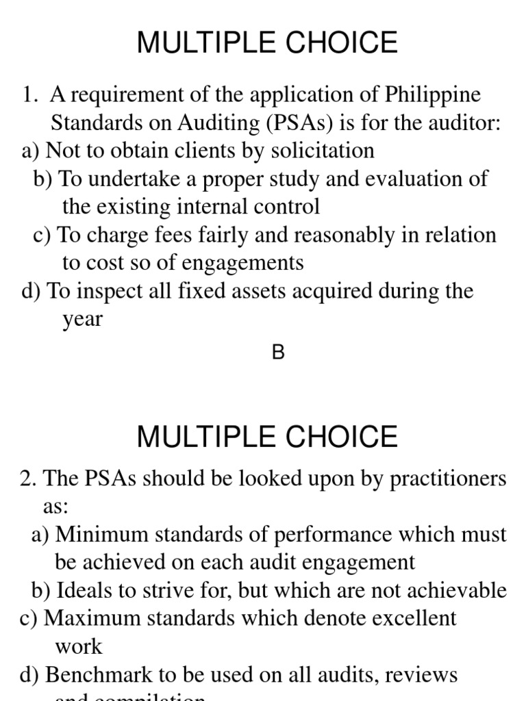 GAAS and PSA Drill | Download Free PDF | Financial Audit | Internal Control