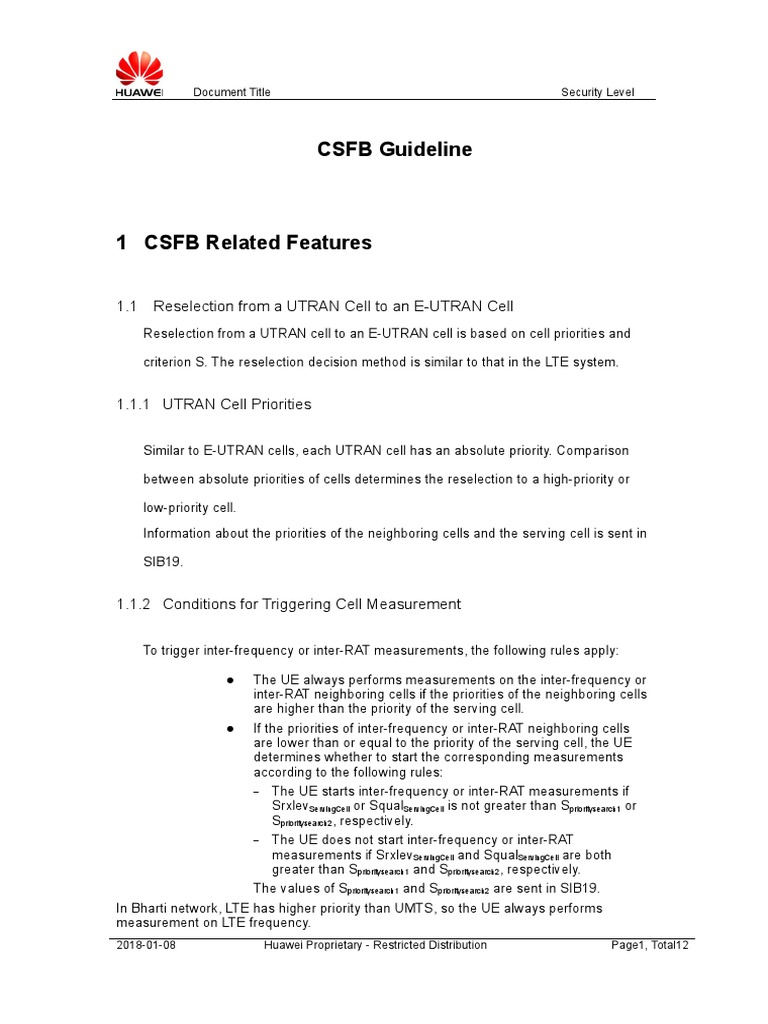 CSFB Guideline and Related Features | PDF | Ip Multimedia Subsystem ...