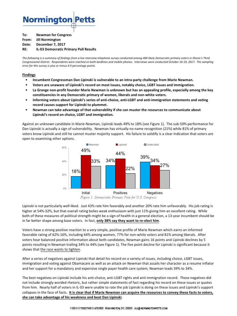IL-03: Normington Petts (D) For Marie Newman (Oct. 2017) | PDF ...