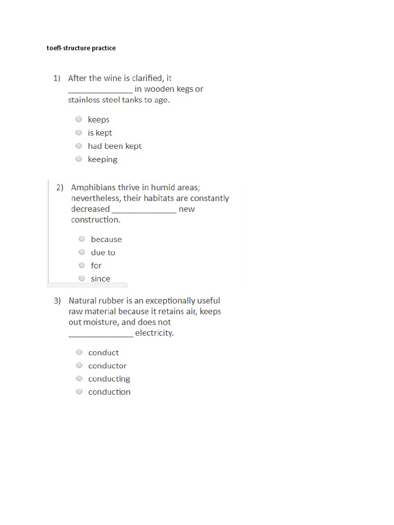 TOEFL Structure New | PDF