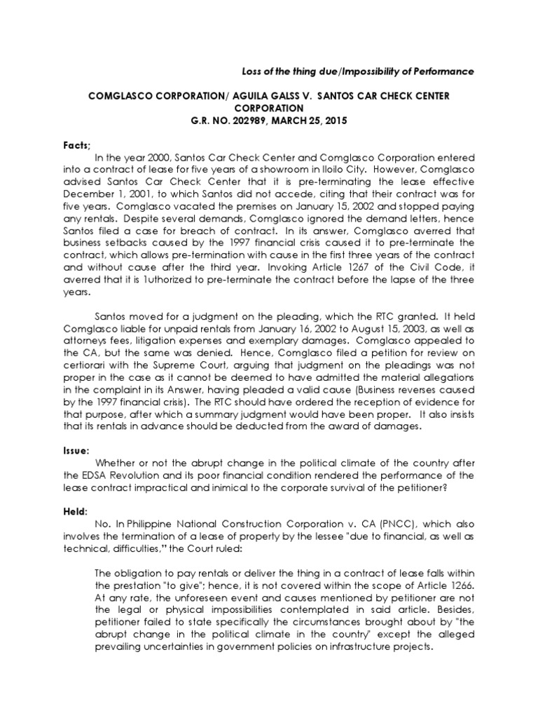 Comglasco Vs Santos | PDF | Lease | Pleading