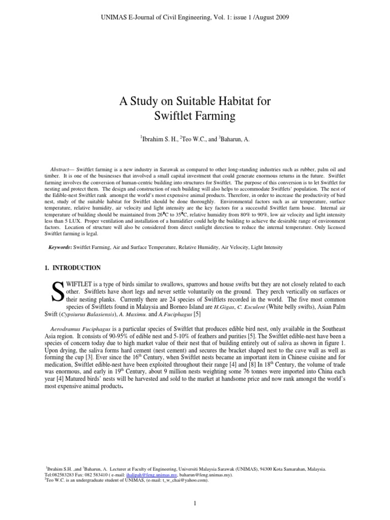 Swiftlet Farming House Design Insights | PDF | Humidity | Nature