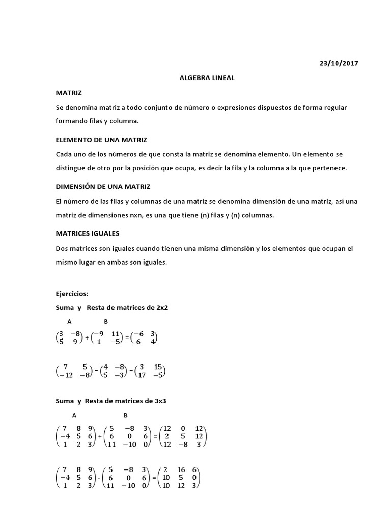 Algebra Lineal | PDF | Sistema de ecuaciones lineales | Ecuaciones
