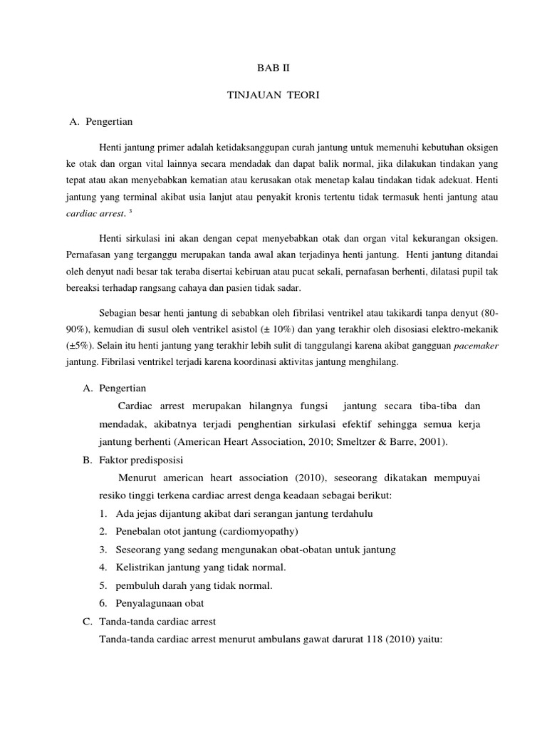 Cardiac Arrest: Penyebab, Tanda, dan Penanganan | PDF | Pengembangan ...
