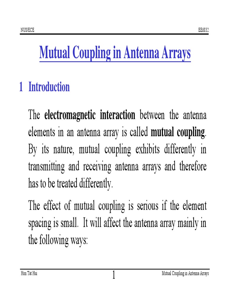 Mutual Coupling in Antenna Arrays | Antenna (Radio) | Electrical Impedance