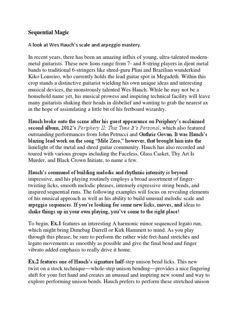 Sequential Magic | PDF | Minor Scale | Music Theory