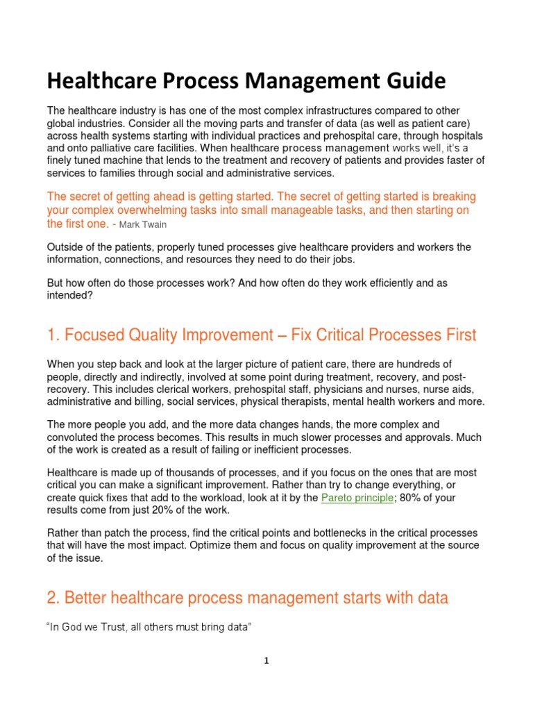 Healthcare Process Management Guide Download Free Pdf Business