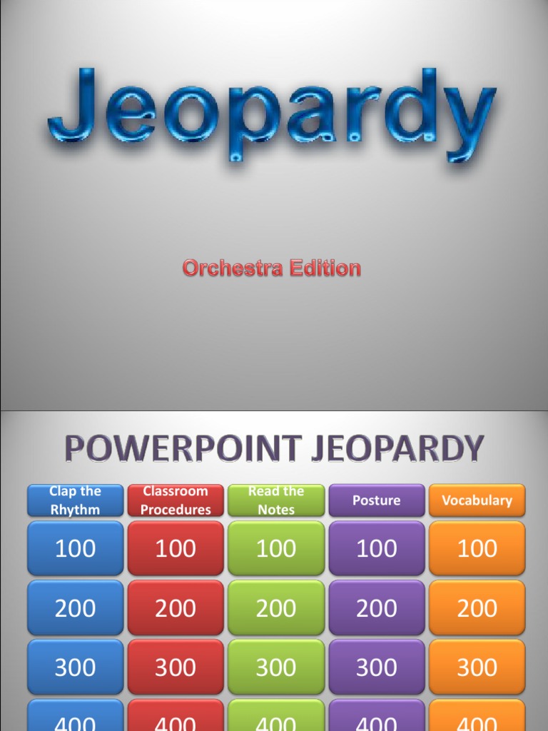 Jeopardy Orchestra Class - Busy Acitivity | PDF | Music Technology ...