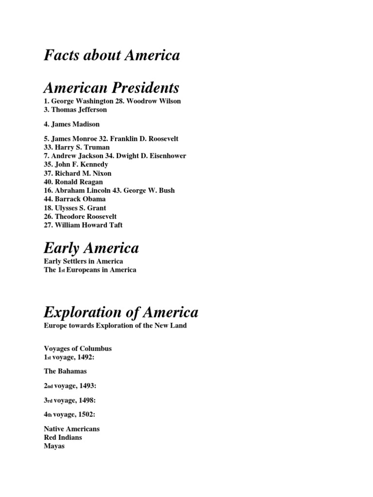 Key Facts About American History | PDF | New Deal | United States ...