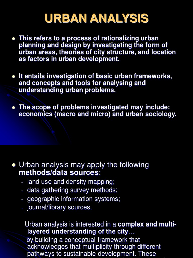 Urban Analysis for Sustainable Development | PDF | Urban Sprawl ...