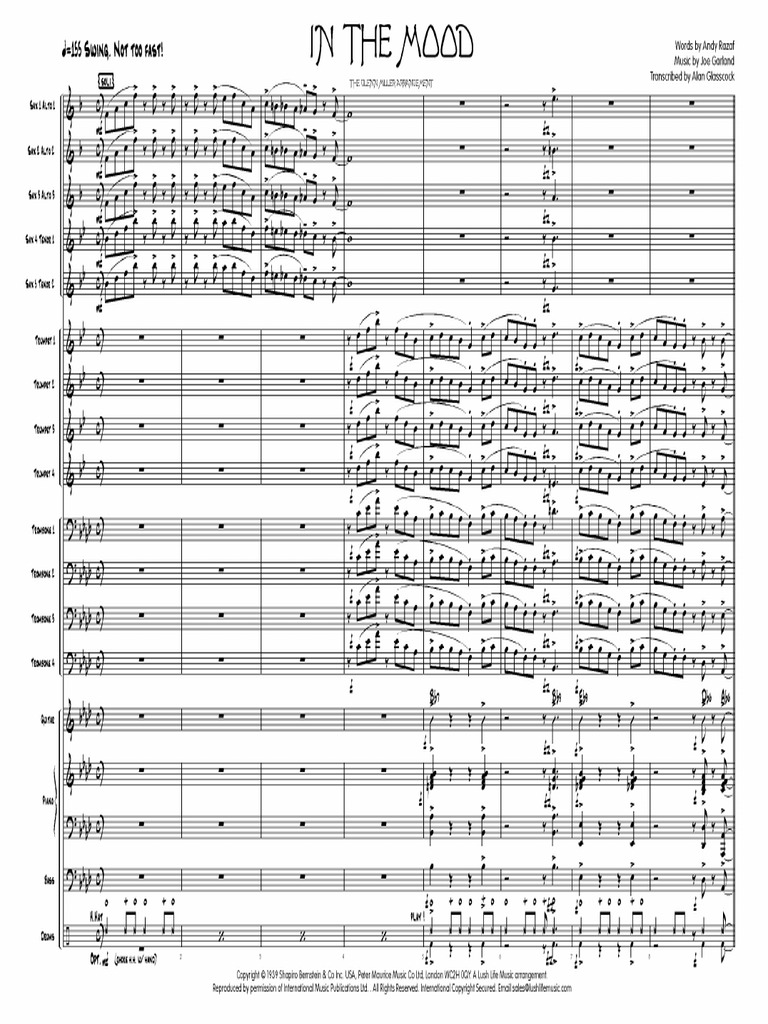 Glenn Miller - in The Mood (Partitura Big Band) PDF | Descargar gratis ...