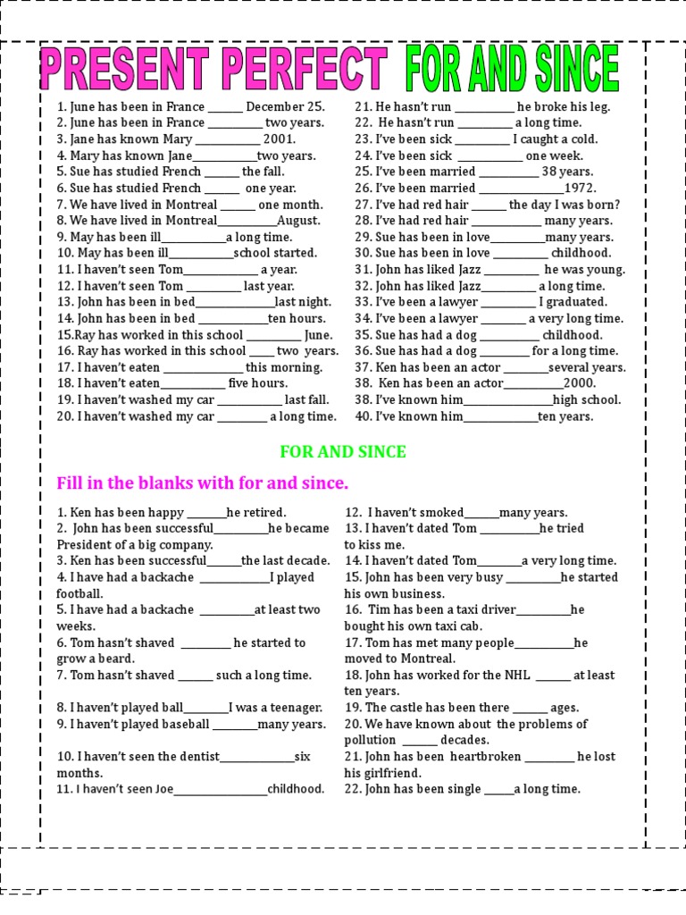 Present Perfect Exercises | PDF | Leisure | Sports