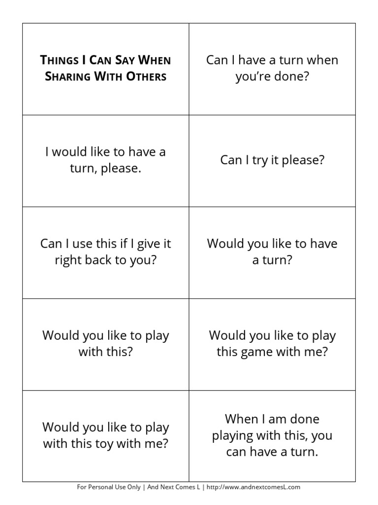 Sharing Taking Turns Social Scripts | PDF