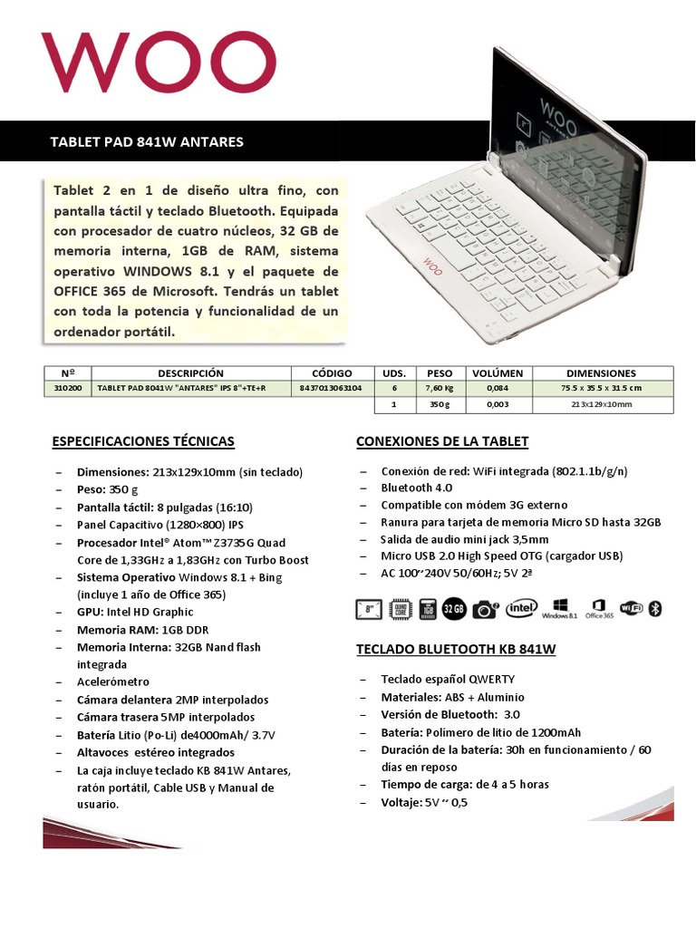 Woo Tablet Pad 841w | PDF | Tableta | USB