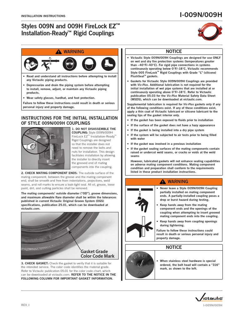 Victaulic Coupling | PDF | Nut (Hardware) | Screw