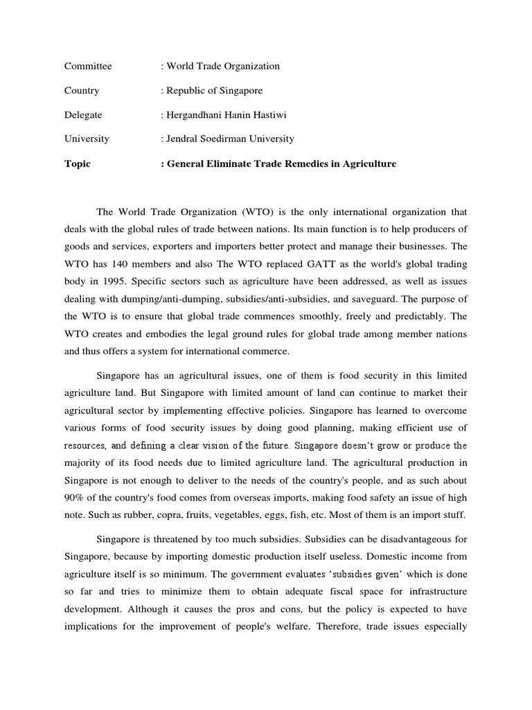 Pospap WTO | PDF | World Trade Organization | Dumping (Pricing Policy)