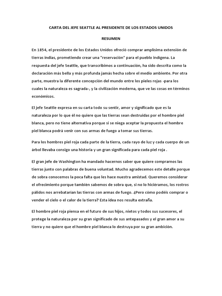 Carta de Seattle | PDF