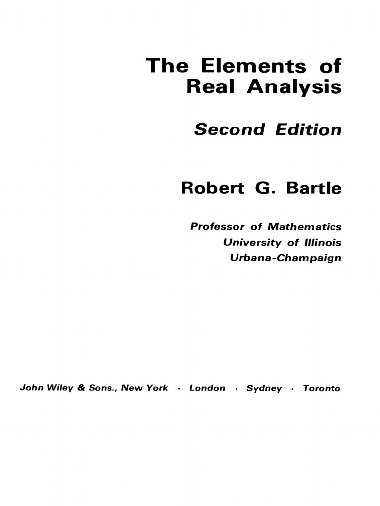 Robert G. Bartle-The Elements of Real Analysis, Second Edition-Wiley ...
