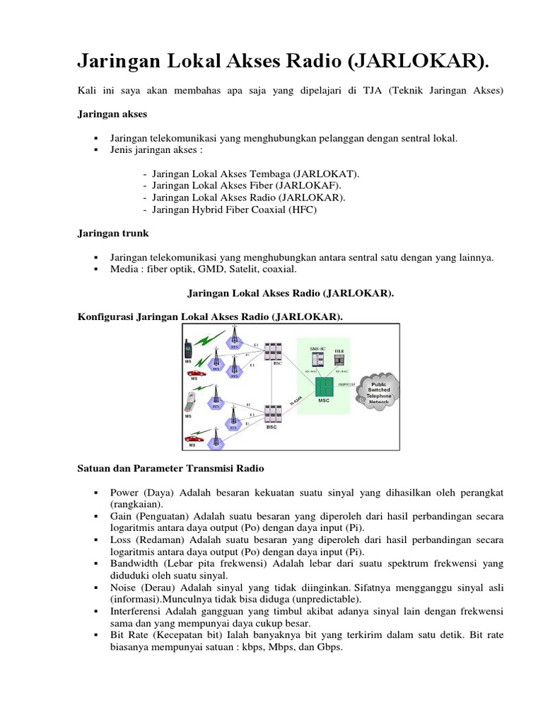 Jaringan Lokal Akses Radio | PDF