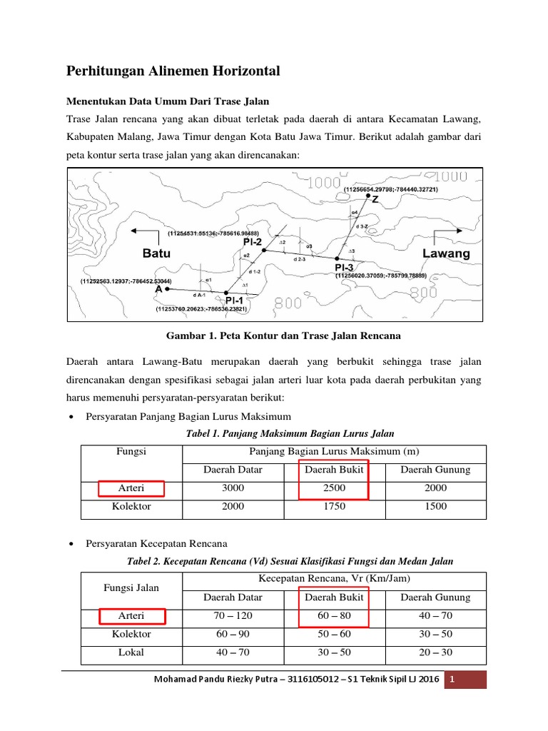 Perhitungan Alinemen Horizontal | PDF