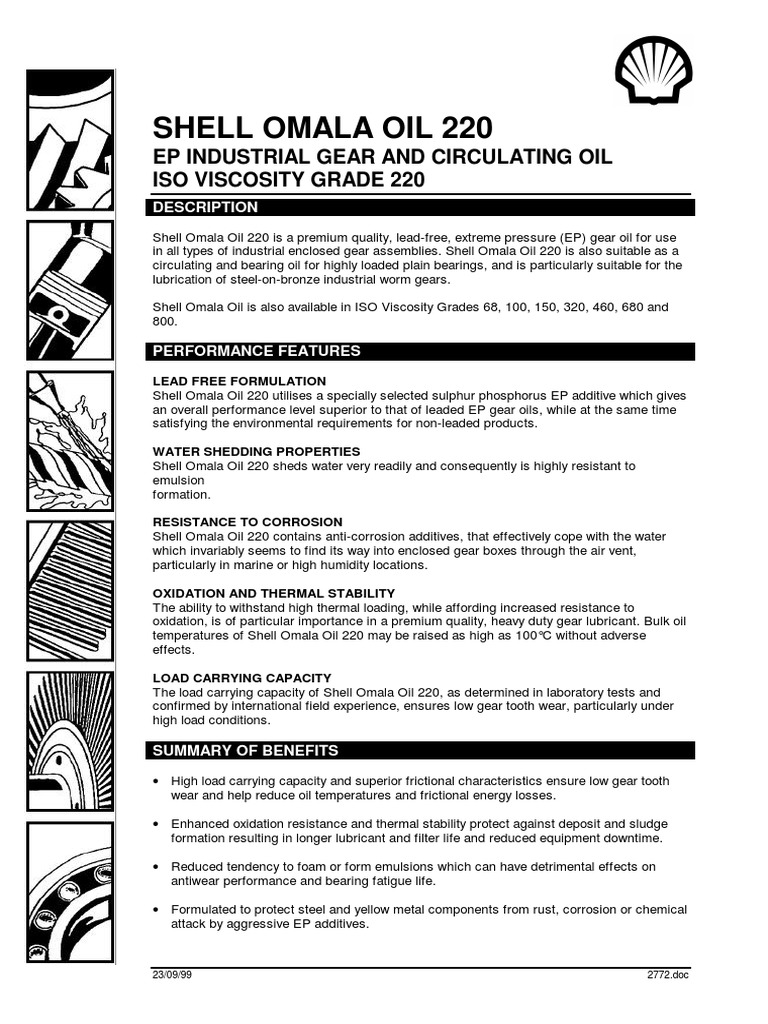 Omala 220 | PDF | Lubricant | Chemical Substances