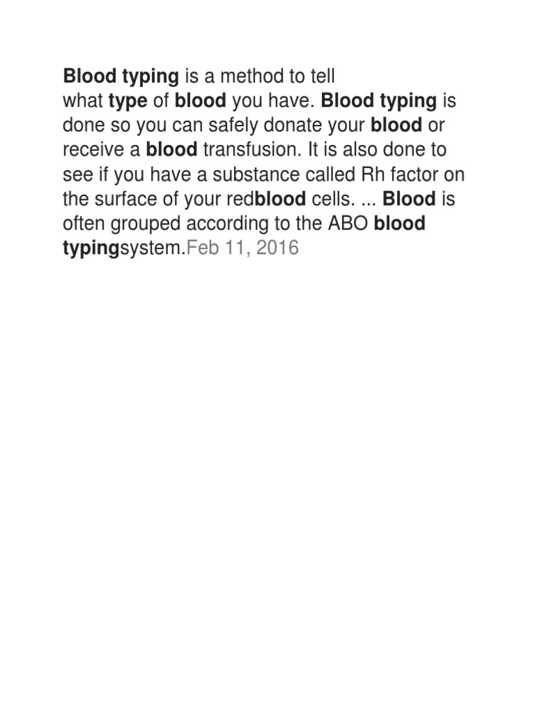 Understanding Blood Typing Basics | PDF