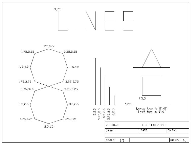 AutoCAD Exercise 1 | PDF