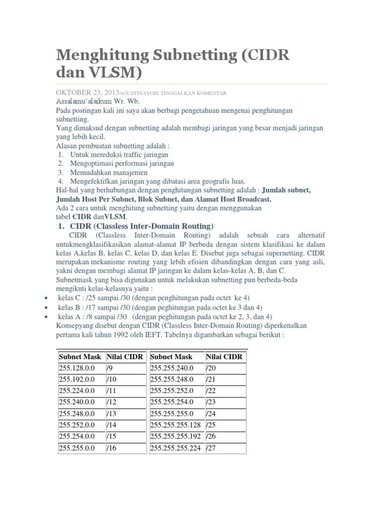 Menghitung Subnetting | PDF