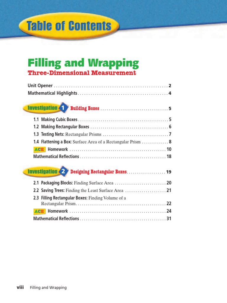 Connected Mathematics 2 - Filling and Wrapping - Three-Dimensional ...