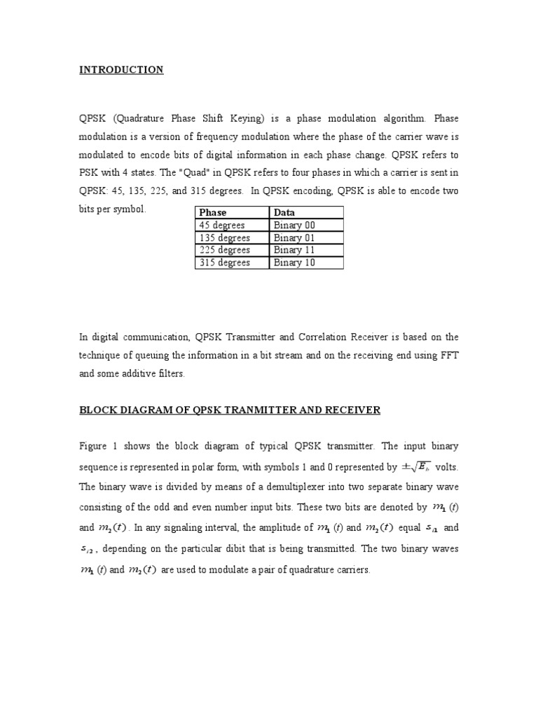 QPSK Project | PDF | Modulation | Signal Processing