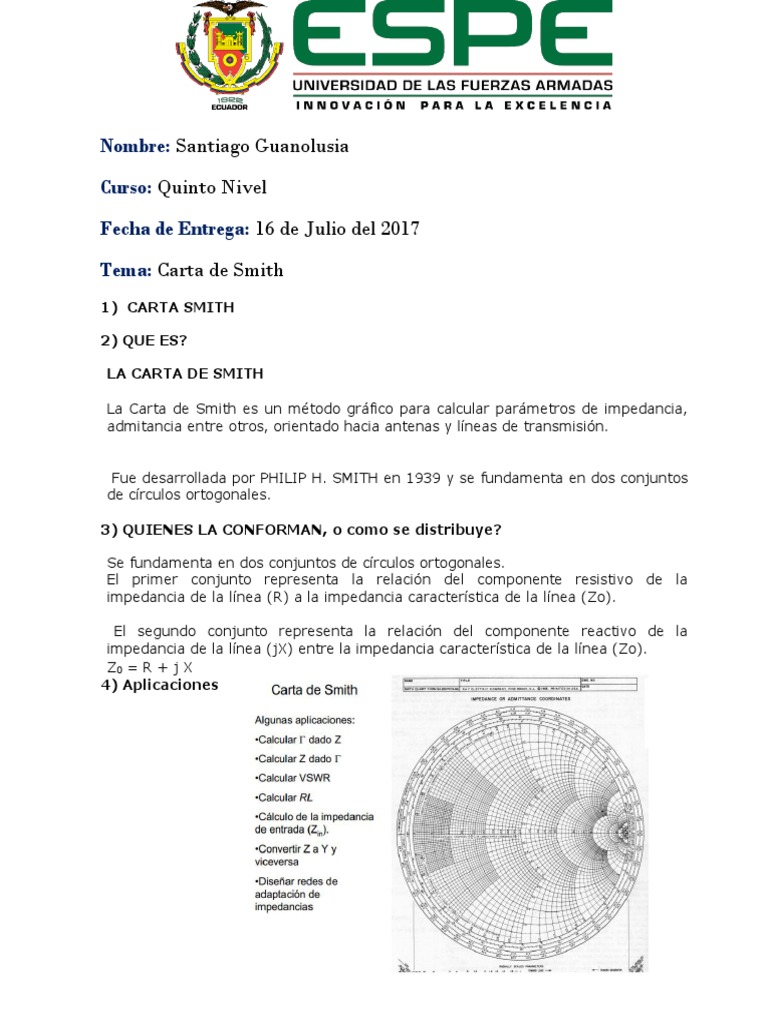 Carta de Smith | PDF | Impedancia eléctrica | Electricidad