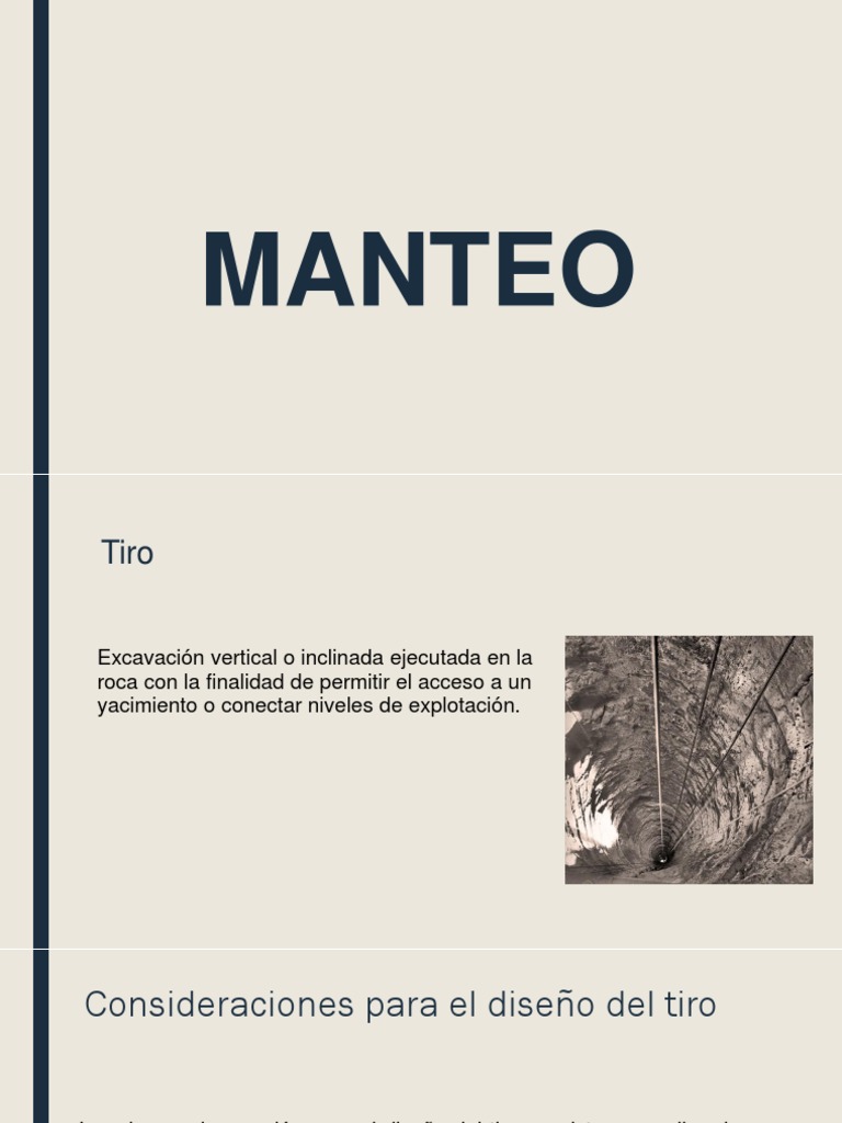 Definición y Métodos de Manteo en Minería | PDF | Excavación ...